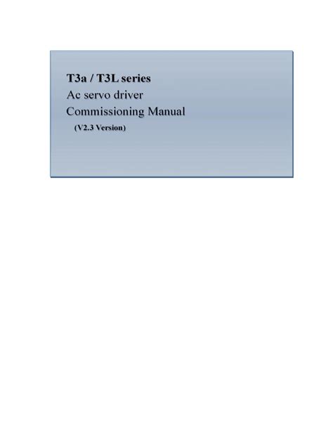 T3a T3l Servo Driver Pdf Electric Motor Bit