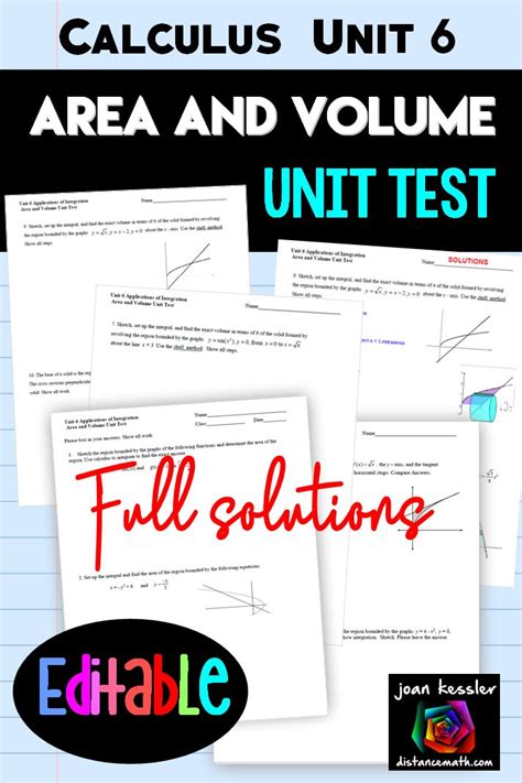 Calculus Area And Volume Of Revolution Calculus Secondary Math High School Math