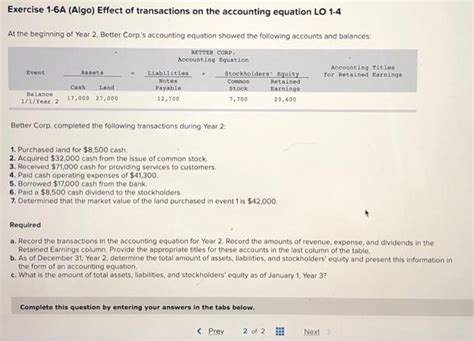 solved exercise 1 6a algo effect of transactions on the