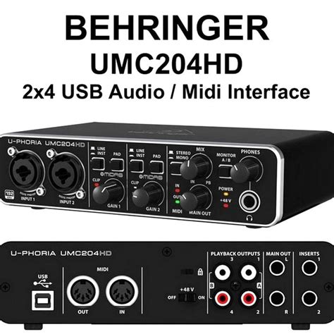 Jual Behringer Umc204hd 2 Input 4 Output Audio Interface Shopee Indonesia