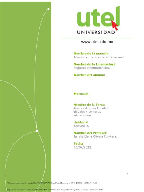 Cour An Lisis De Caso Fuentes Globales Y Comercio Internacional Pdf