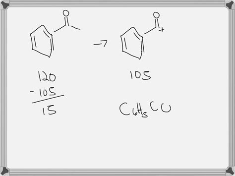 Solved Acetophenone C Hscoch3 Has Base Peak Of M Z 105 What Is The