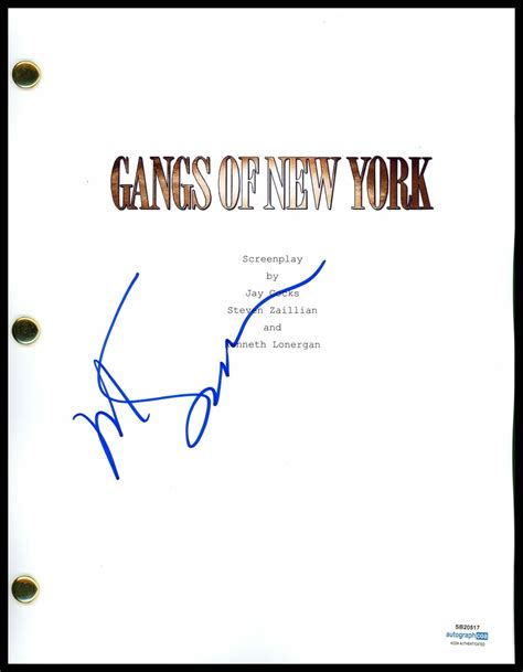 Martin Scorsese Gangs Of New York Autograph Signed Script Screenplay