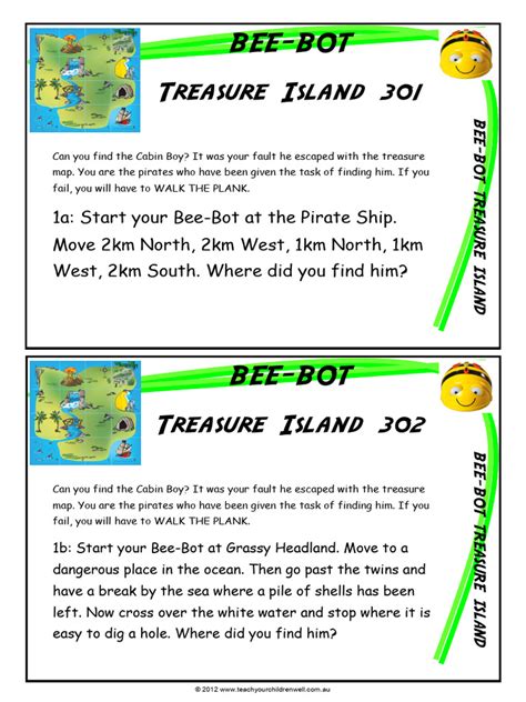 Bee Bot Green Treasure Island Pdf Treasure Island