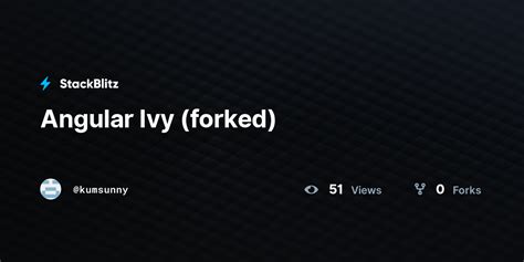 Angular Ivy Forked StackBlitz