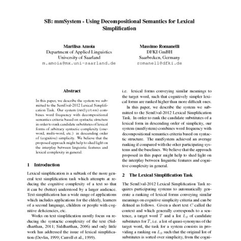 Sb Mmsystem Using Decompositional Semantics For Lexical