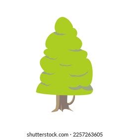 Funny Cute Cartoon Vector Tree Illustration Stock Vector Royalty Free Shutterstock