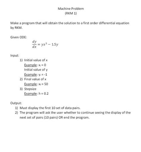 Solved Make A Program That Will Obtain The Solution To A Chegg Com