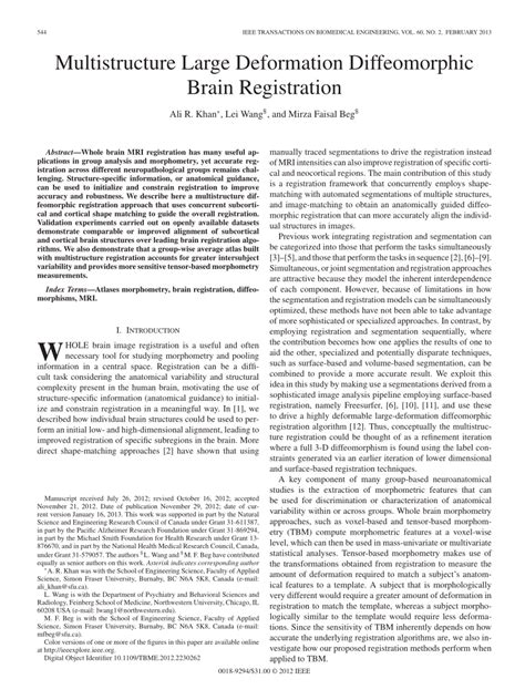 Pdf Multistructure Large Deformation Diffeomorphic Brain Registration