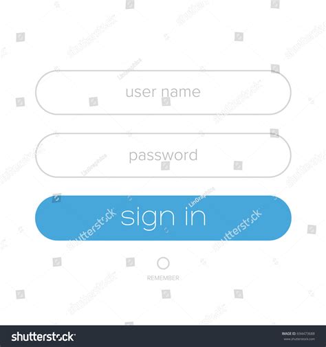 Minimal Login Form Template Stock Vector Royalty Free 694473688