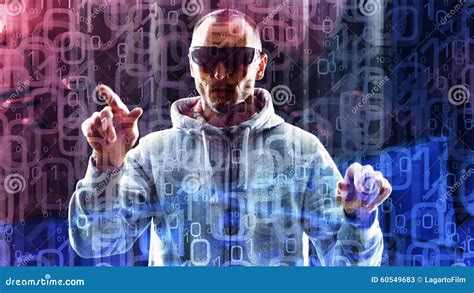 Zero One Hacker Coding Stock Image CartoonDealer Com 129896215