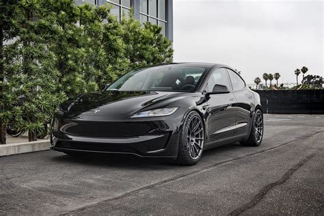 Black Tesla Model 3 Performance Up 03 Forged Wheels In Satin Titanium
