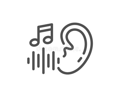 Hearing Line Icon Audio Message Sign Vector Stock Vector Illustration Of Hearing Music