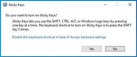 How To Disable Sticky Keys Prompt — Syndamia