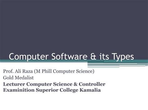 Software And Types Software And Types Software And Types Pptx