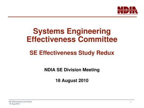 Ppt Systems Engineering Effectiveness Committee Se Effectiveness