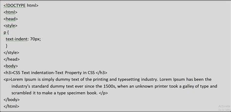 Text Indent O Level Notes