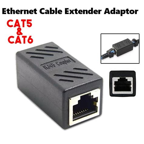 Rj45 Cat5 Cat6 Inline Metal Coupler Joint Ethernet Network Cable Extend
