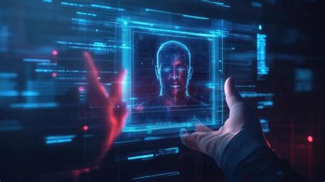 Digital Fingerprint Scan Futuristic Biometric Authentication Premium Ai Generated Image