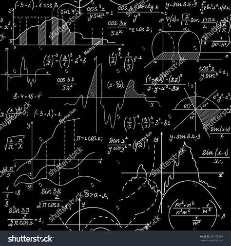 Math Scientific Vector Seamless Background Handwritten Stock Vector
