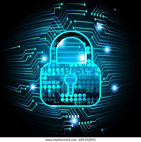 Safety Concept Closed Padlock On Digital Stock Vector Royalty Free Shutterstock