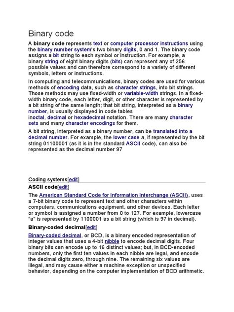binary code coding systems pdf binary coded decimal character encoding