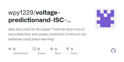 github wpy1229 voltage predictionand isc detection data and code for