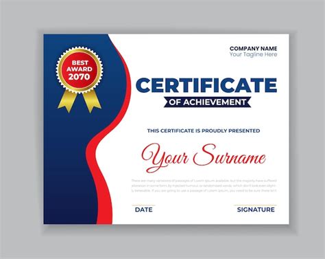 Premium Psd Minimal Certificate Design