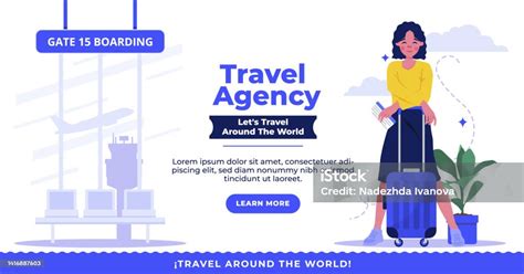 플랫 여행사 소셜 미디어 프로모션 템플릿 벡터 일러스트 레이 션 0명에 대한 스톡 벡터 아트 및 기타 이미지 0명 디자인 모험 Istock