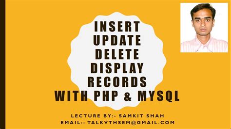Insert Update Delete Display Records In Mysql Table Using Php In