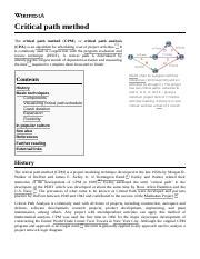 Critical Path Method Pdf Critical Path Method The Critical Path