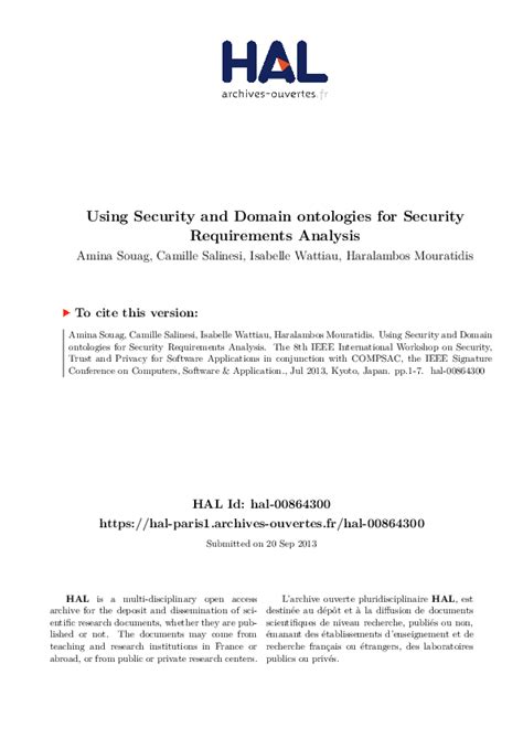 Pdf Using Security And Domain Ontologies For Security Requirements