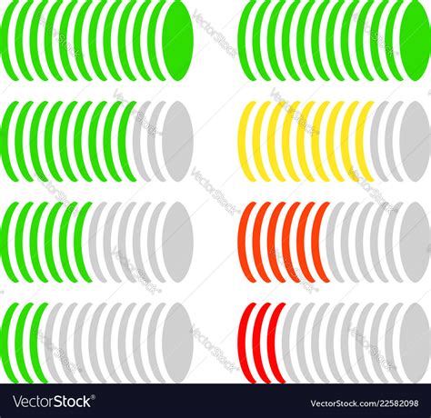 Circle Level Meter Gauge Comparison Chart Color Vector Image