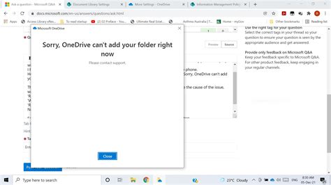 Sorry Onedrive Cant Add Your Folder Right Now Microsoft Qanda