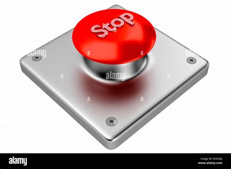D Rendering Red Web Button With Stop Stock Photo Alamy