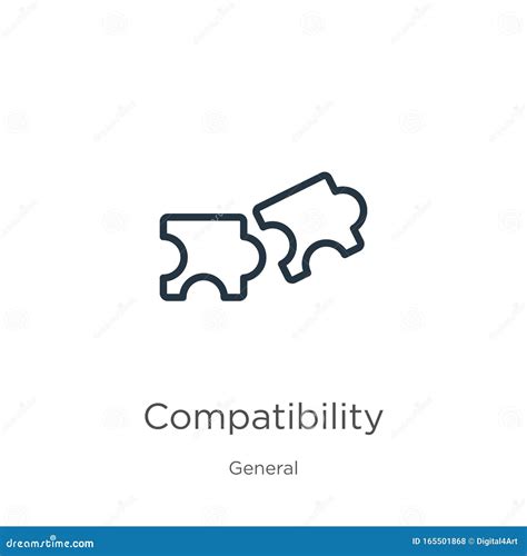 Compatibility Icon Thin Linear Compatibility Outline Icon Isolated On White Background From