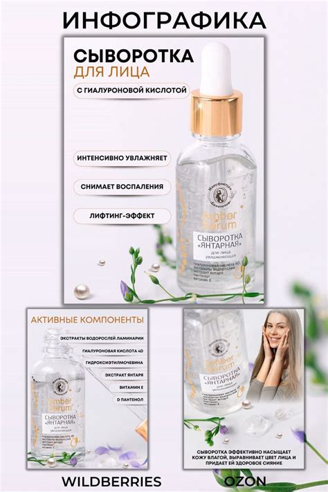Инфографика для маркетплейсов Инфографика Сыворотка для лица Инфографика дизайн