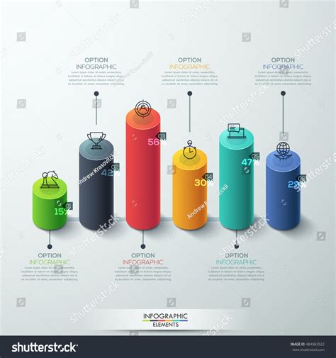 Modern Infographic Template Cylinder Column Chart Stock Vector Royalty Free 484983922
