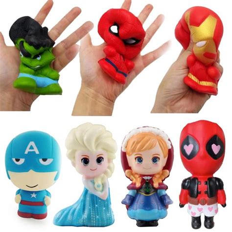 Disney Marvel Super Hero Popping Squishy Squish Fidget Toys Spiderman Deadpool Stress Reliever
