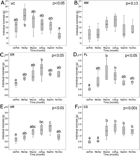 Fig A3 Individual Biomass Bimonthly Measurements Of Mean Individual Download Scientific