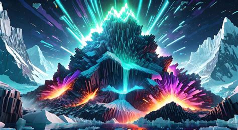 Premium Photo Grand Explosion In Antarctica With Grand Exploding Minecraft World Texture Voxel