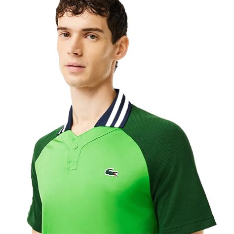 Green Lacoste Regular Fit Crocodile Print Polo Shirt Get The Label