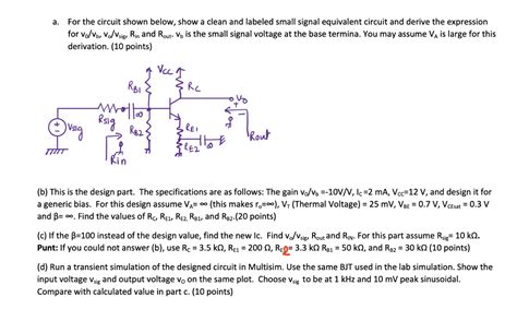 Solved A For The Circuit Shown Below Show A Clean And Chegg
