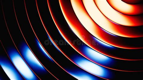 3d Render Abstract Neon Geometric Background Metallic Texture Of