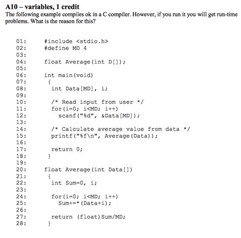 Solved The Following Example Compiles Ok In A C Compiler