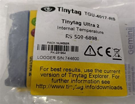 Tinytag Ultra 2 509 6898 Temperature Data Logger Tgu 4017 Electro Extreme