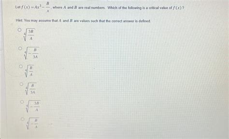Solved Let F X Ax XB Where A And B Are Real Numbers Chegg Com