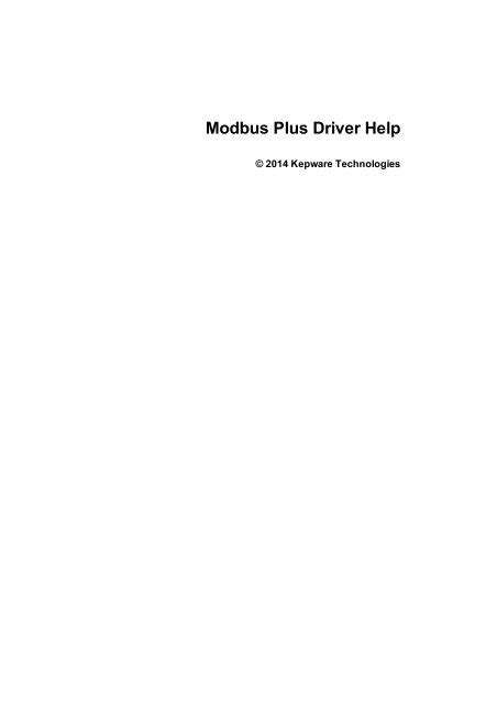 Modbus Plus Driver Help Kepware Technologies