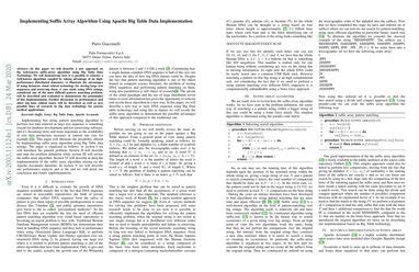 Implementing Suffix Array Algorithm Using Apache Big Table Data