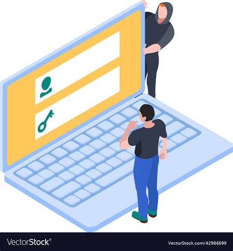 Login Password Laptop Composition Royalty Free Vector Image